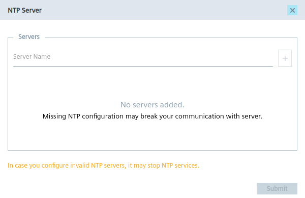 Adding an NTP Server - Industrial Edge Documentation