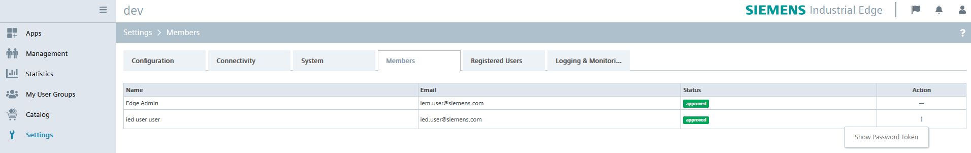Configuration Industrial Edge Documentation